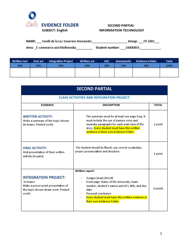 Evidence Folder TICS-TO2Partial | PDF | English Language | Reading ...