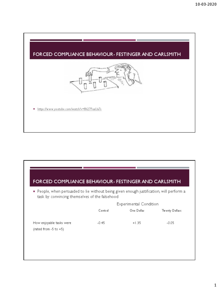 Forced Compliance Behaviour-Festinger and Carlsmith | PDF | Utility | Bias