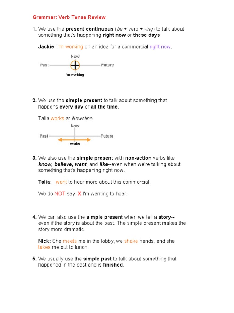 Verb Tense and Grammar Review | PDF | Verb | Phrase