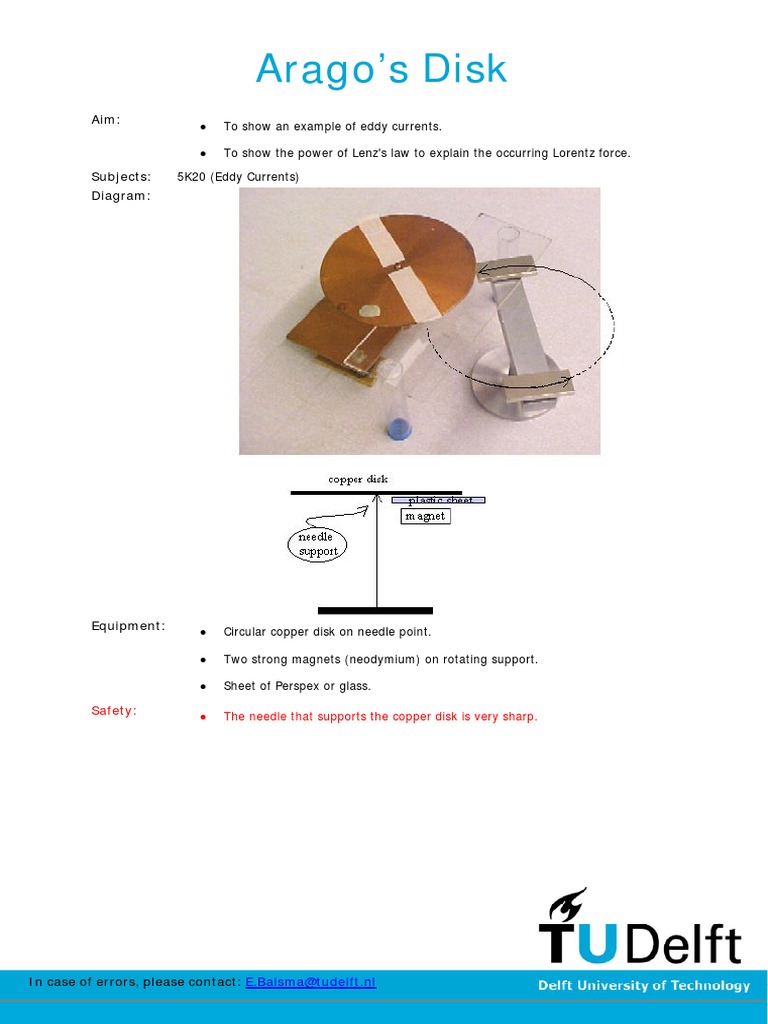 Arago's Eddies Current On Disk | PDF | Physics | Force