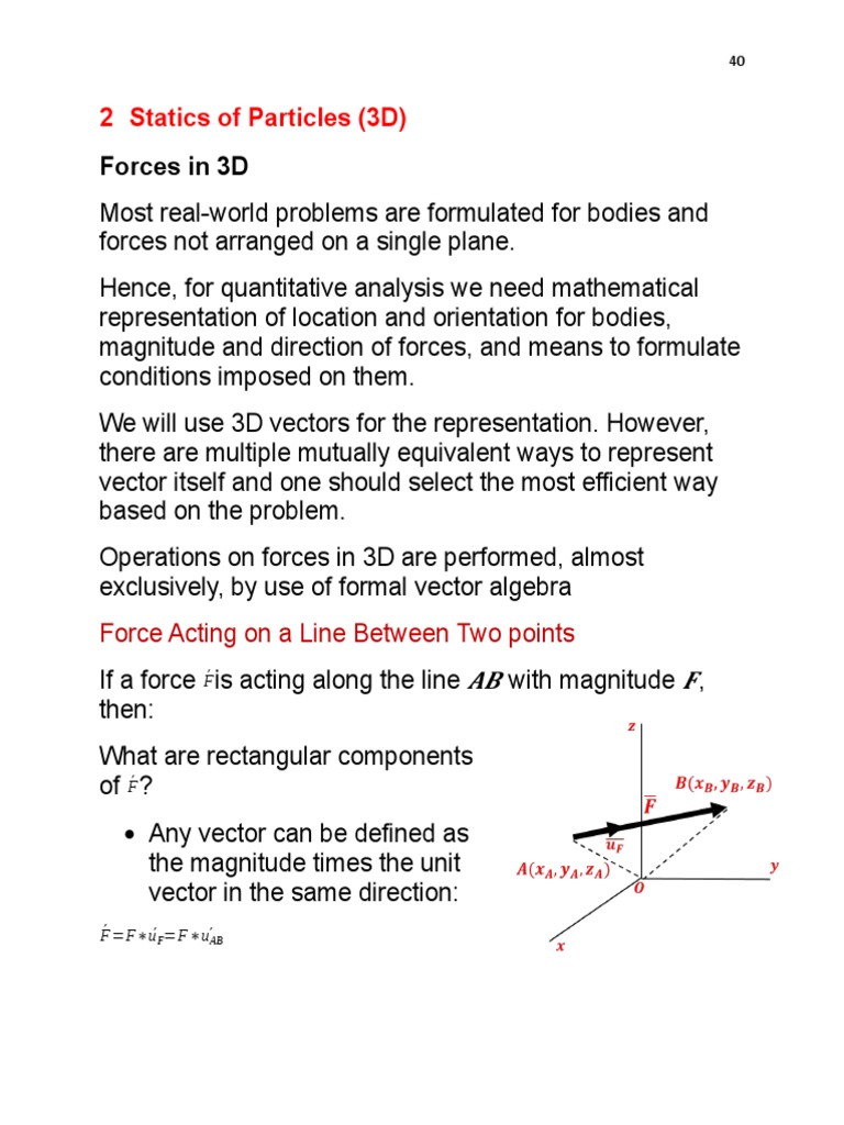 2a Statics of Particles 3D - 0 | PDF | Euclidean Vector | Norm ...