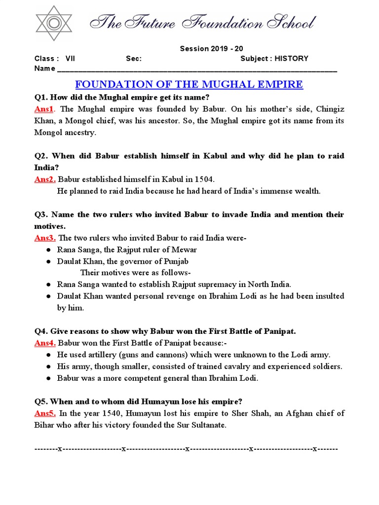 Foundation of The Mughal Empire | PDF