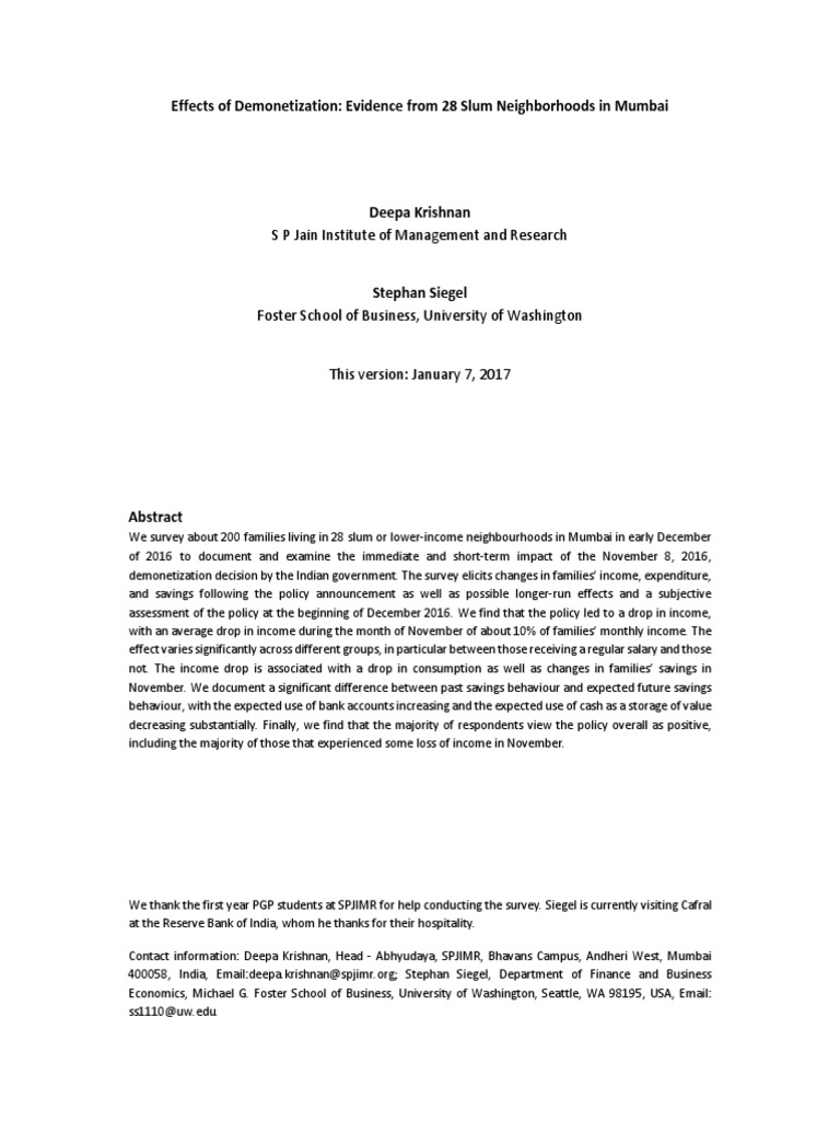 Project of Demonetization | PDF | Saving | Legal Tender