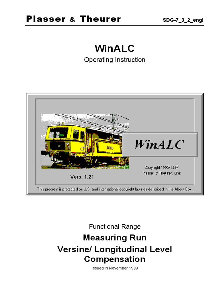 WinALC Operating Instructions for Plasser | PDF | Control Key | Menu ...