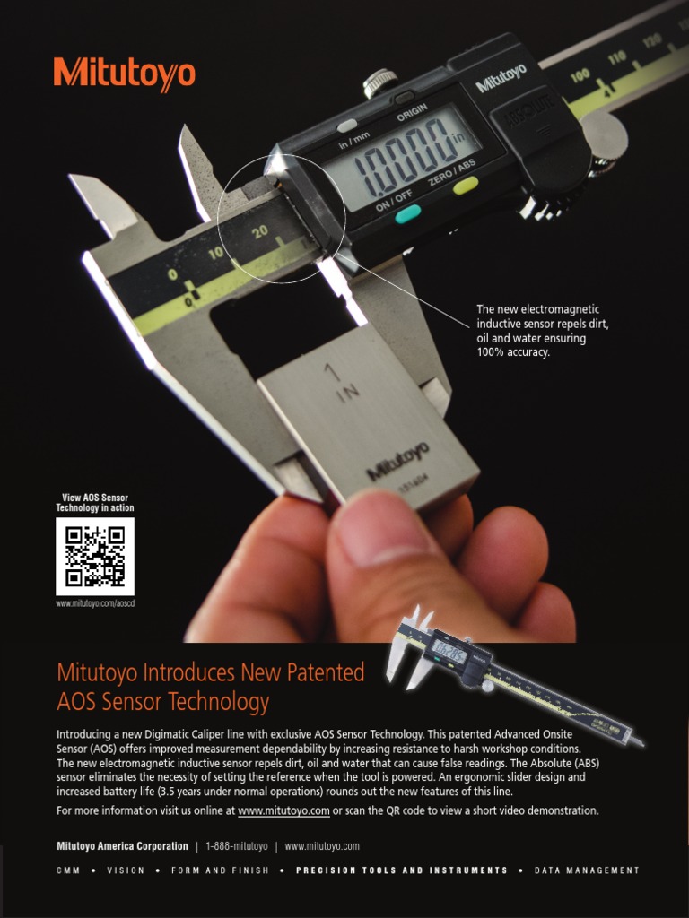 Mitutoyo Introduces New Patented AOS Sensor Technology | PDF