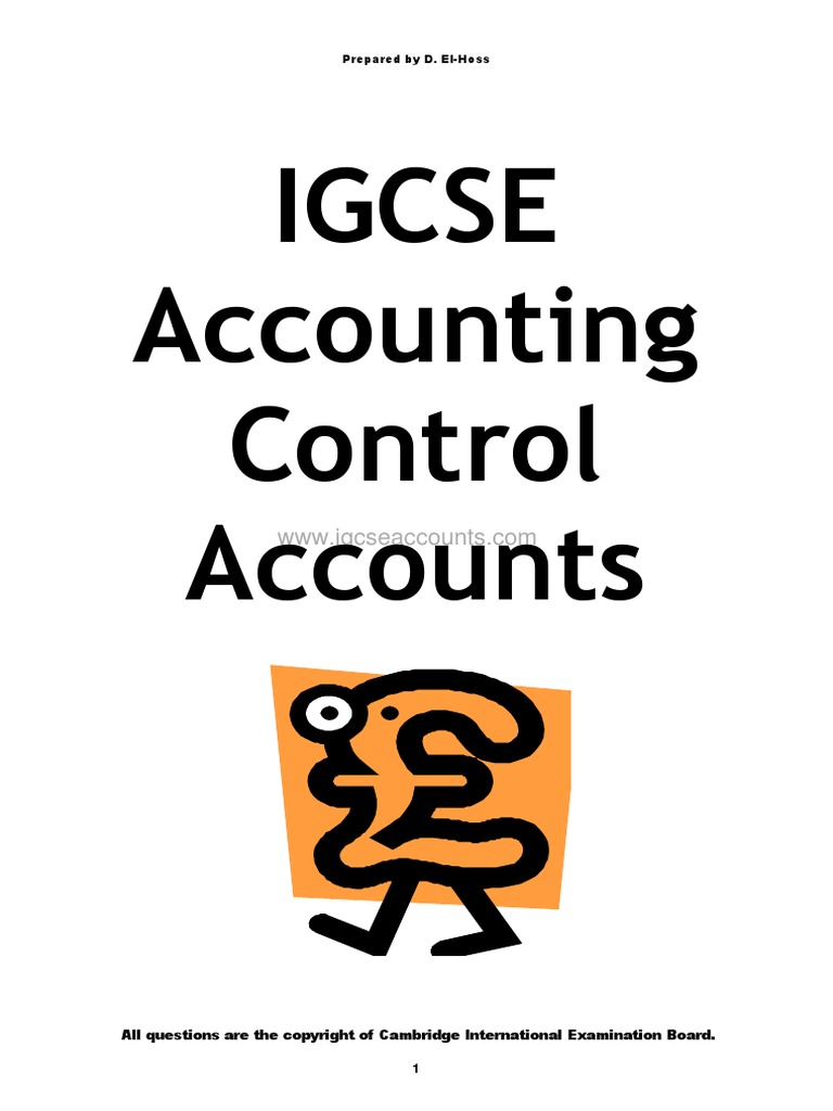 Igcse Accounting Control Accounts Practice Questions Pdf Accounts Payable Corporations