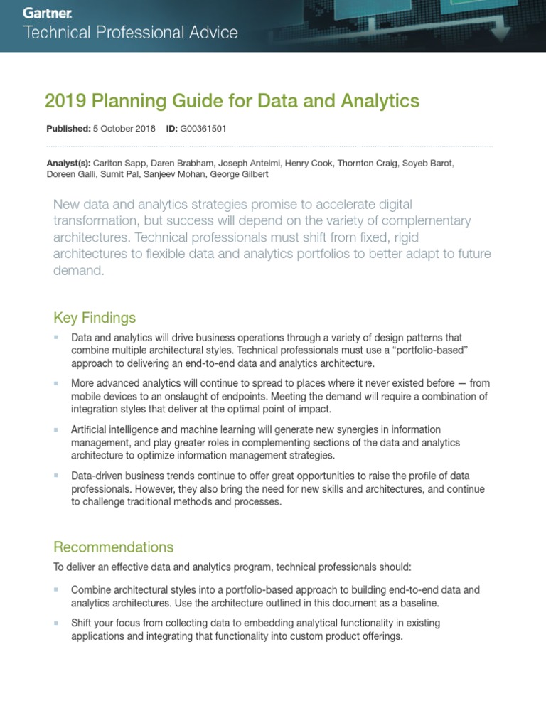 Gartner 361501-2019-Planning-Guide-For-Data-And-Analytics | PDF ...