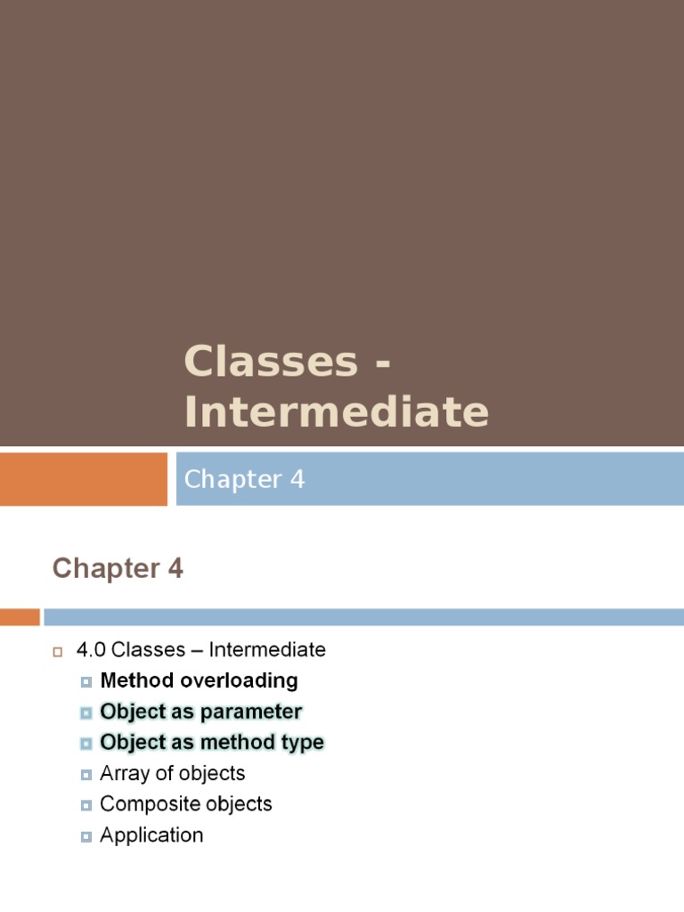 Chap 4 Part 2 Object As Parameter and Method Type | PDF | Computer ...