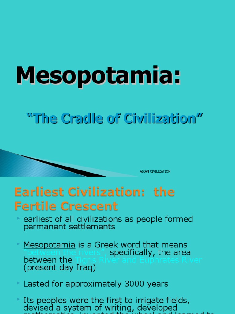 Cradle of Civilization | PDF | Mesopotamia | Sumer