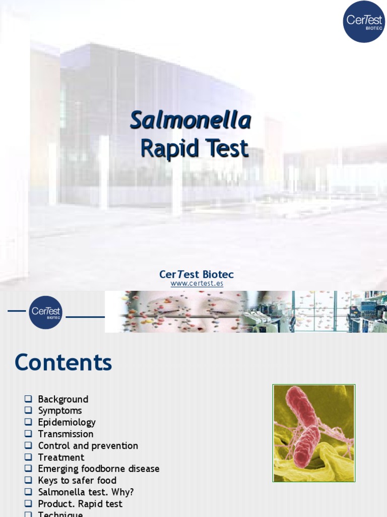 Salmonella Rapid Test: Certest Biotec | PDF | Salmonella | Foodborne ...