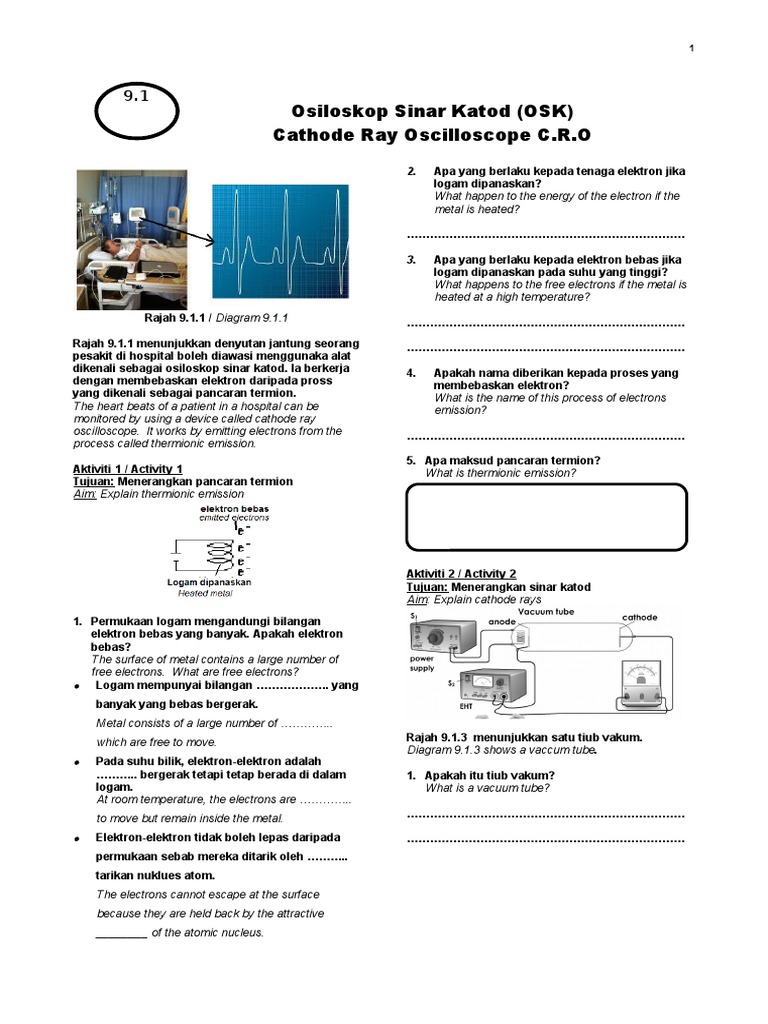 Osiloskop Sinar Katod (OSK) Cathode Ray Oscilloscope C.R.O | PDF ...