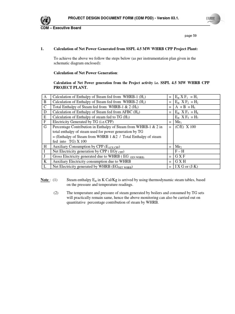 Calculation of Net Power Generated From SSPL 4.5 MW WHRB CPP Project ...