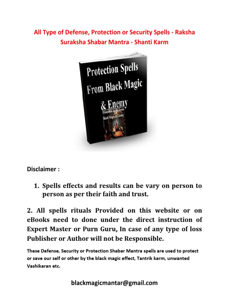 Protection and Security Spells: Mantras for Defense from Black Magic ...