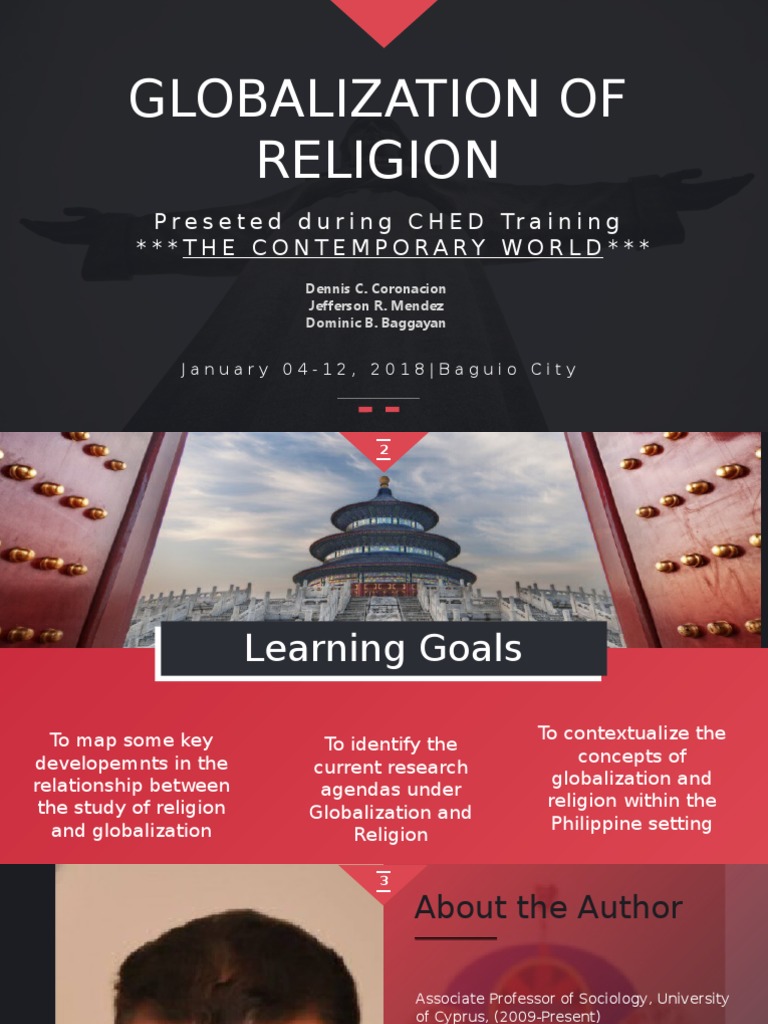 Globalization Of Religion: Preseted during CHED Training ***The ...
