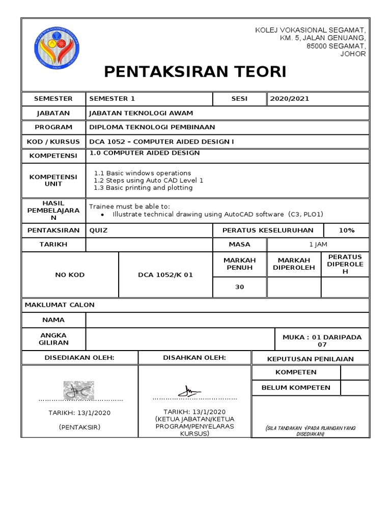Quiz Autocad | PDF