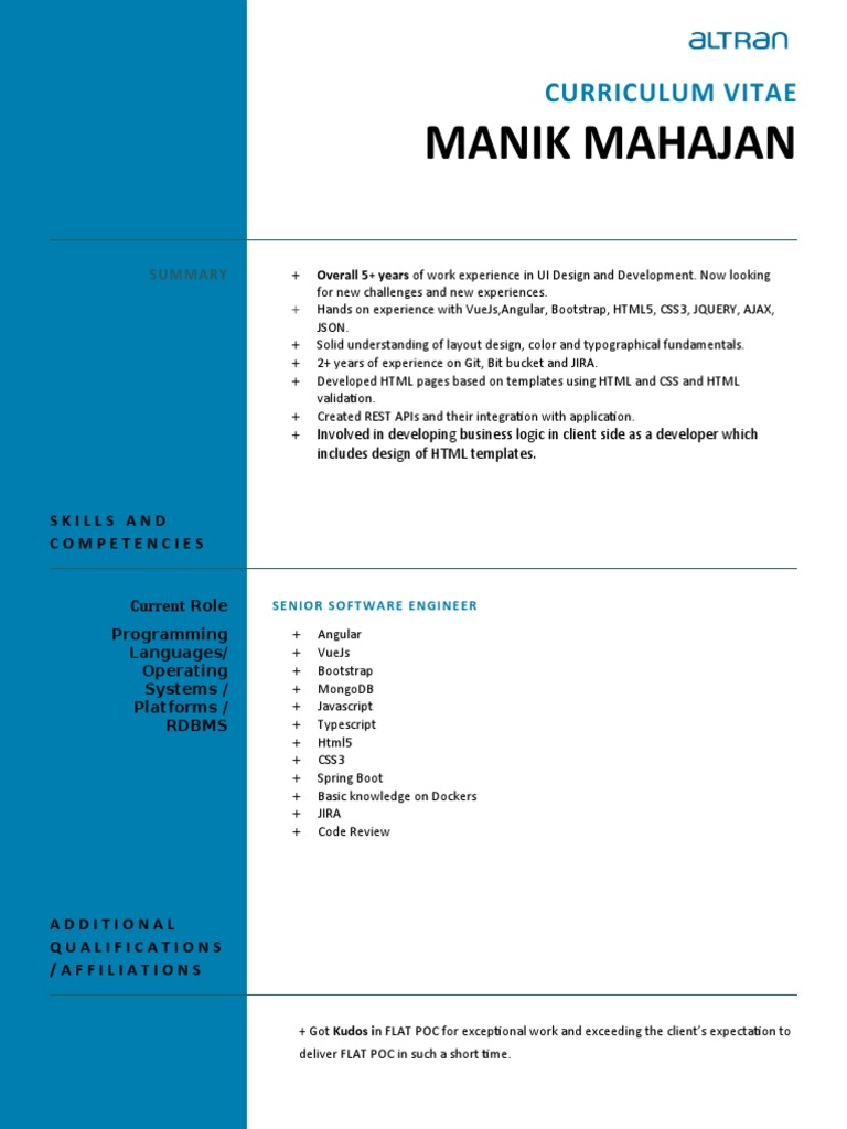 Manik Mahajan: Curriculum Vitae | PDF