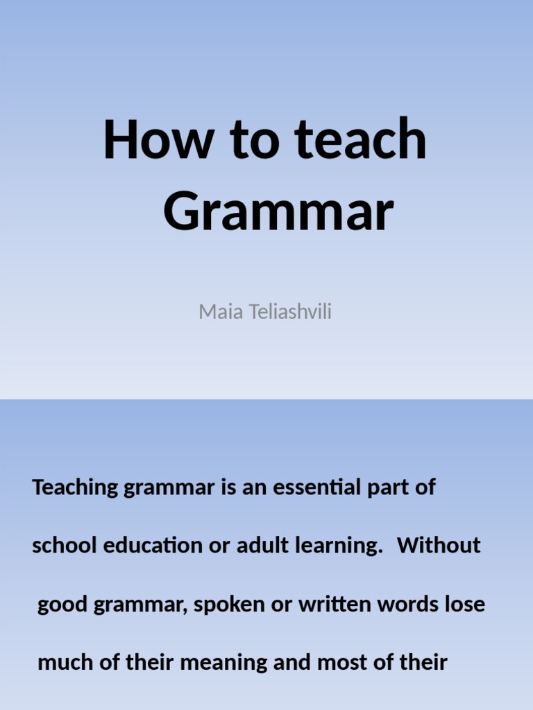 How To Teach Grammar | PDF | Learning | Question