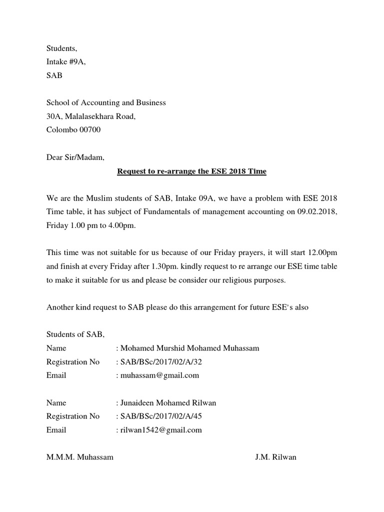 Letter of Re Arrangement | PDF