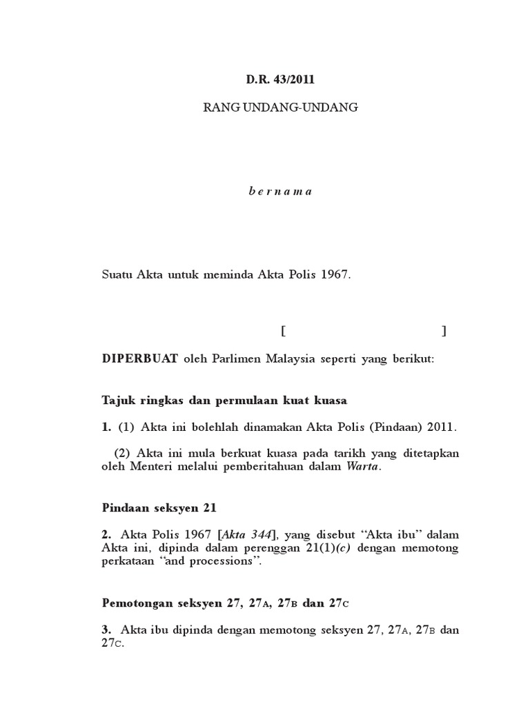 Akta Polis 1967 PDF | PDF