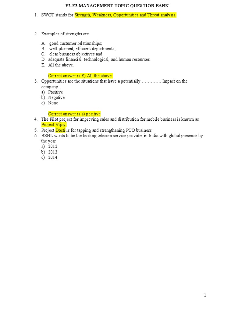 E2 E3 Management Topic Question Bank | PDF | Depreciation | Iso 9000