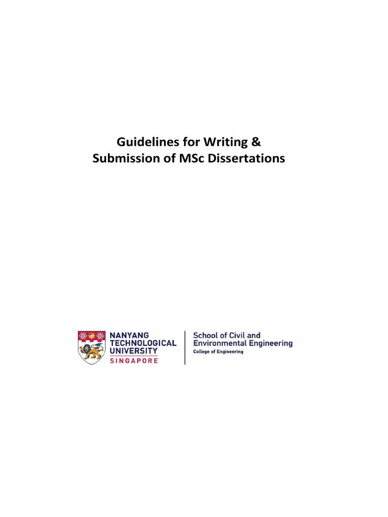 Guidelines For Writing & Submission of MSC Dissertations | PDF | Thesis | Turnitin