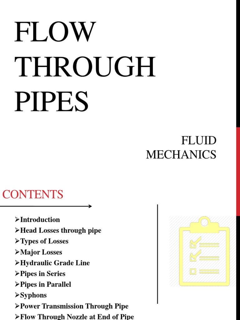 Flow Through Pipes: Fluid Mechanics | PDF | Laminar Flow | Fluid Dynamics