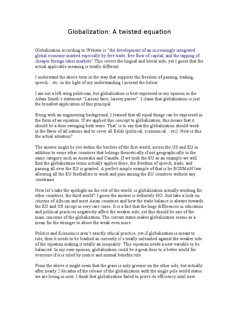 Globalization Paper | PDF | Globalization | European Union