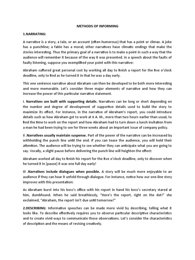 Methods of Informing | Download Free PDF | Definition | Question