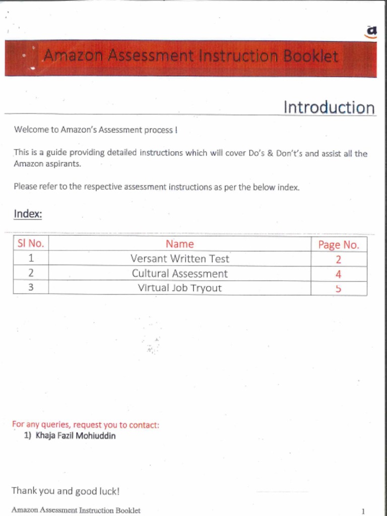 Test Instruction Amazon PDF | PDF