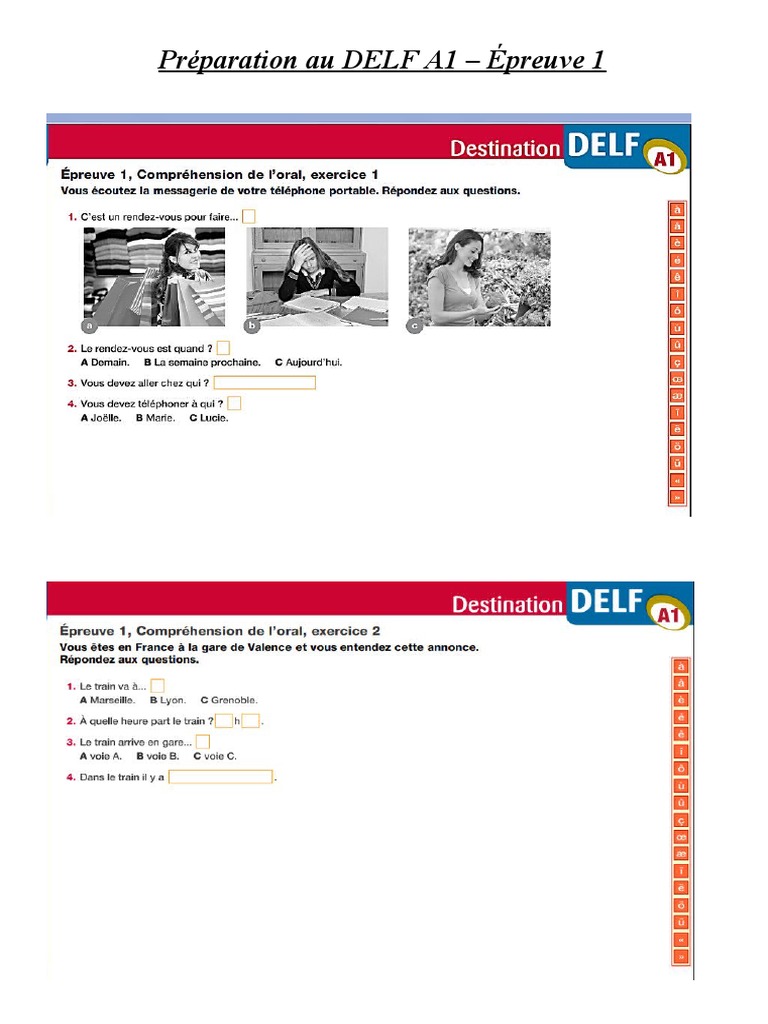 Préparation DELF A1 : Épreuve 1 | PDF