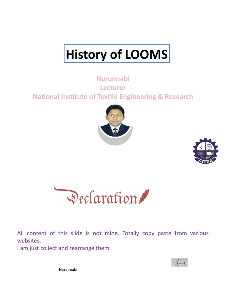 History of Loom | PDF | Loom | Weaving