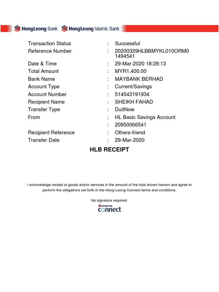 HLB Receipt Confirmation Details | PDF