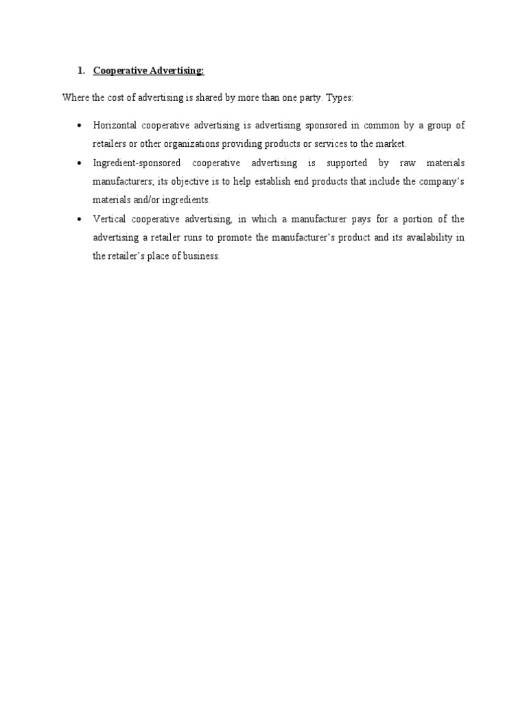 Cooperative Advertising | PDF | Business