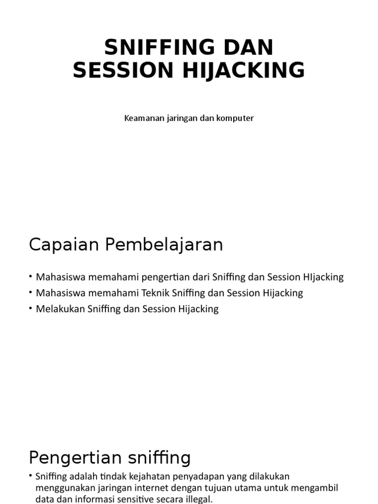 Sniffing Dan Session Hijacking | PDF