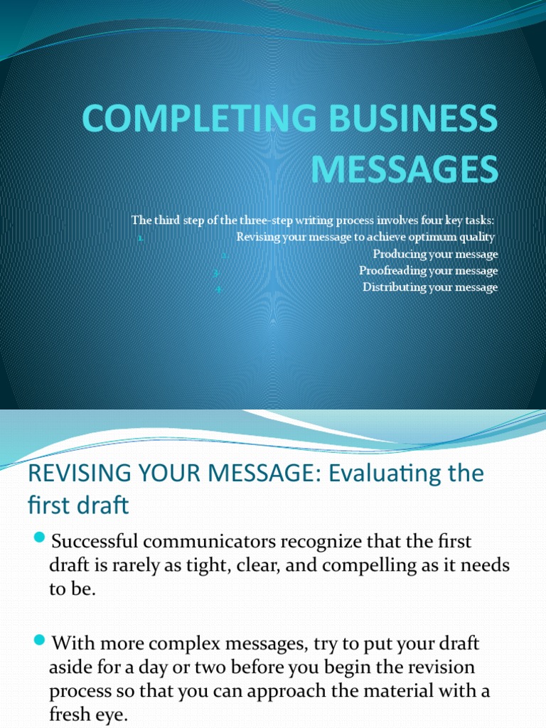 Revising and Completing Business Messages | PDF | Human Communication ...