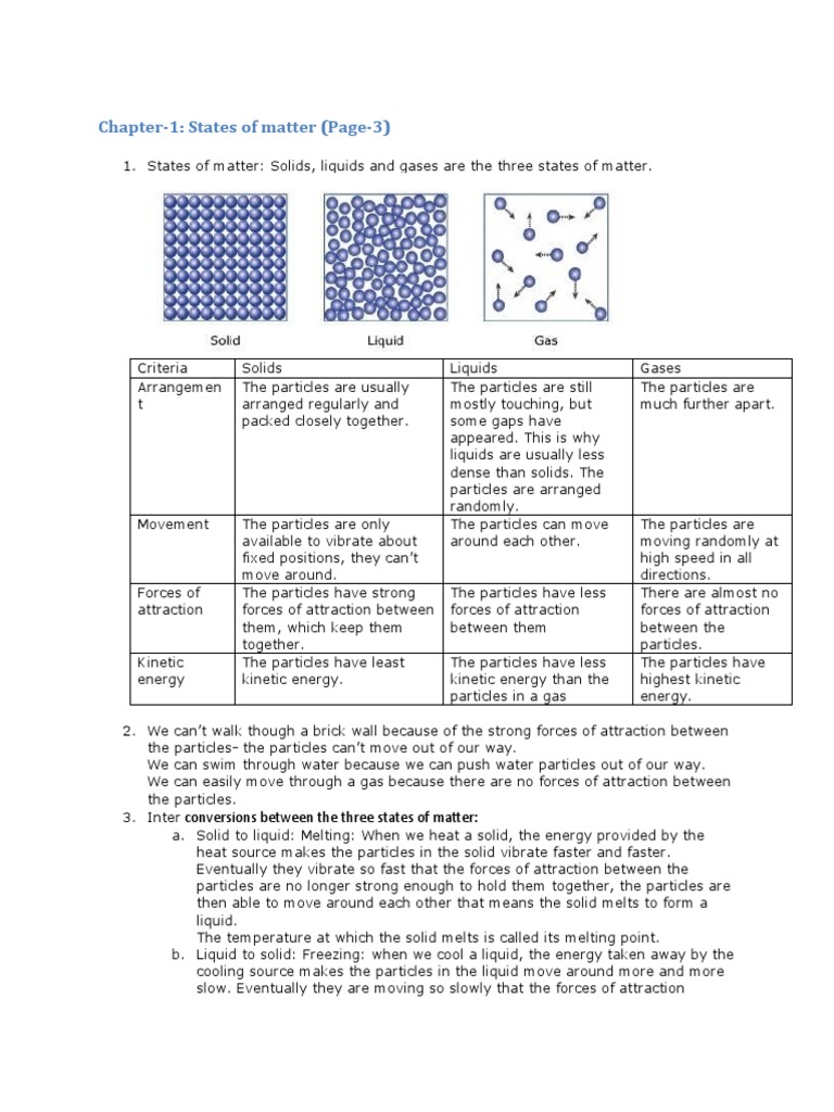 IGCSE Chemistry Note (9-1) On States of Matter | PDF | Solubility ...