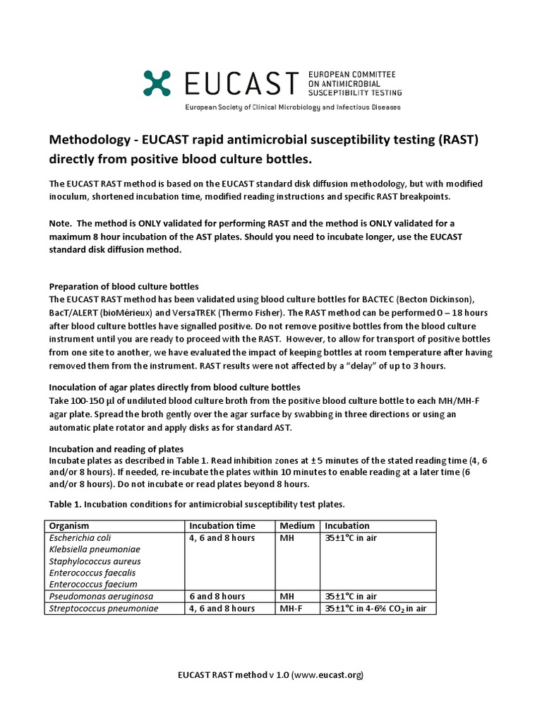 RAPID AST FROM BLOOD CULUTURE-Methodology - EUCAST - RAST - v1 ...