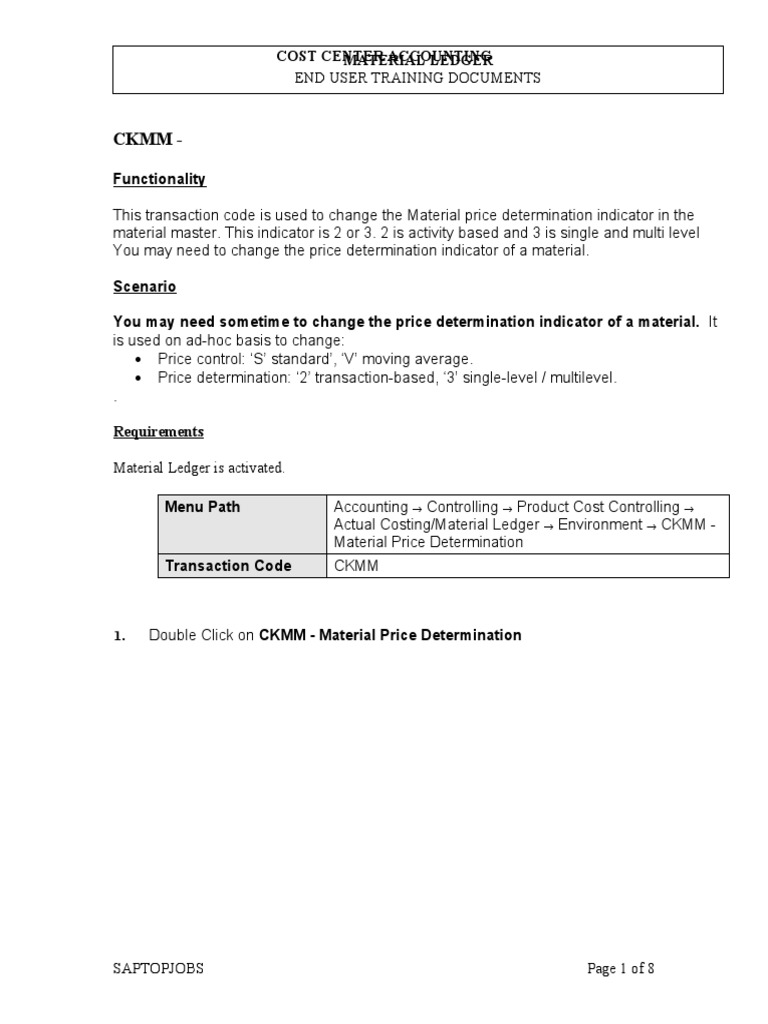 CKMM Change Material Price Determination | PDF | Cost | Pricing