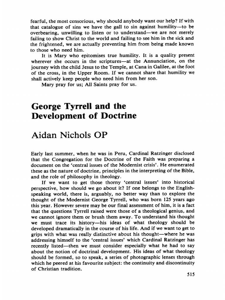 George Tyrrell and The Development of Doctrine | PDF | Revelation ...