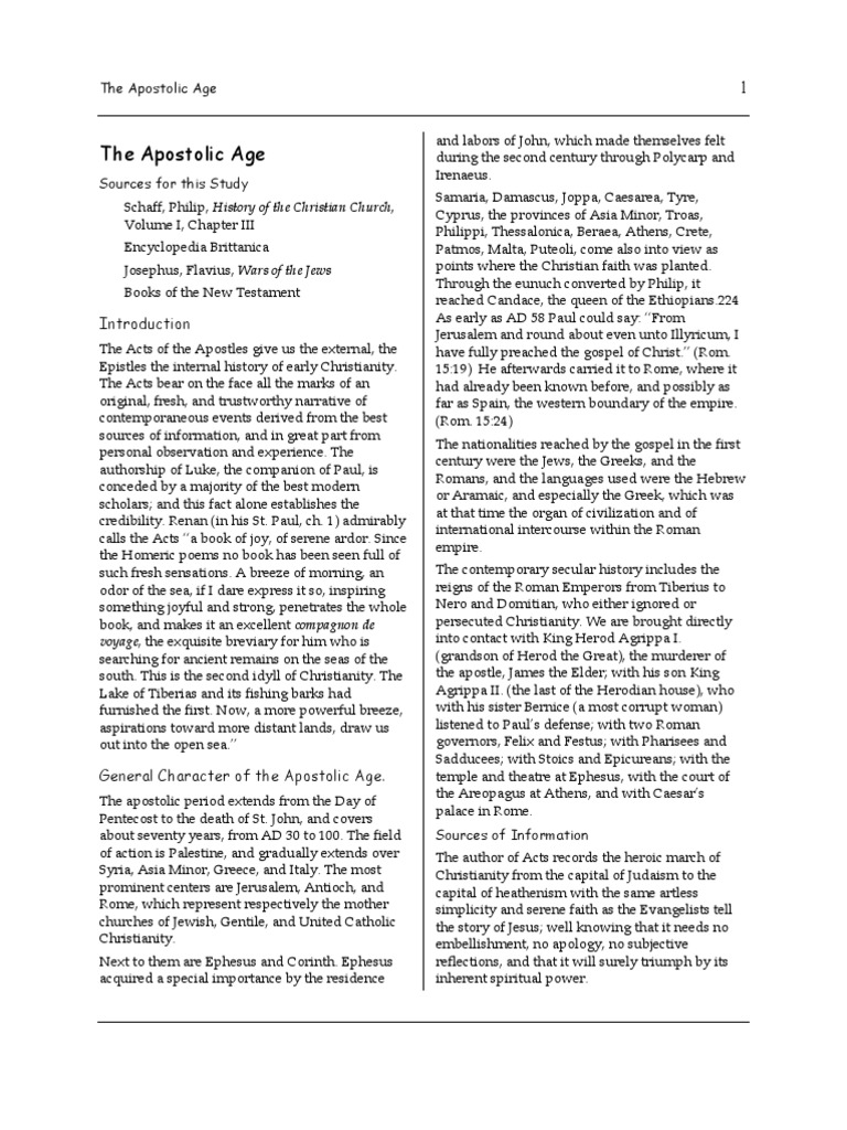 Apostolic Age | PDF | Acts Of The Apostles | Paul The Apostle