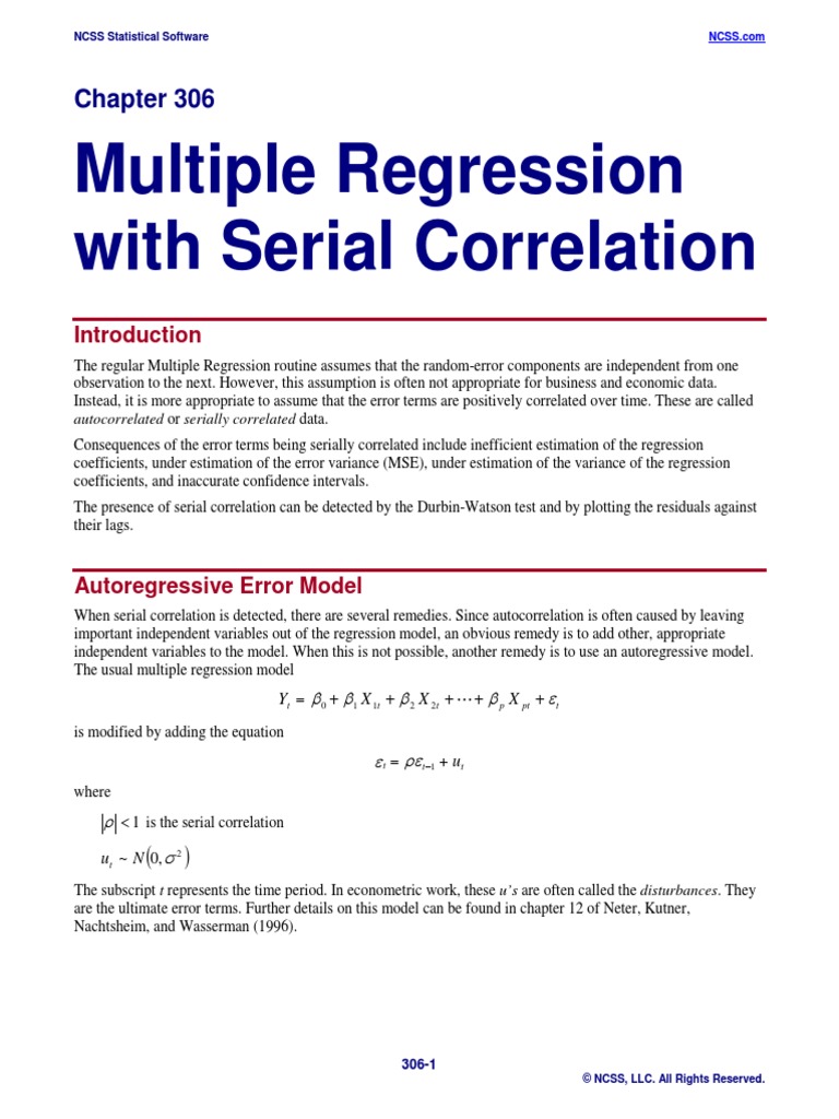 Multiple Regression With Serial | PDF | Autocorrelation | Errors And Residuals
