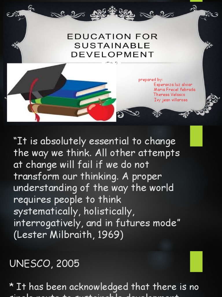Education for Sustainable Development: Promoting Lifelong Learning and ...