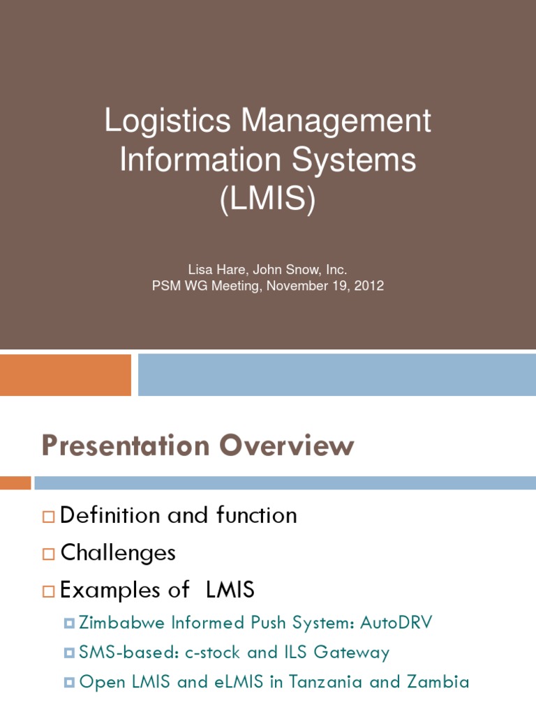 Electronic Logistics Management Information System (eLMIS ...