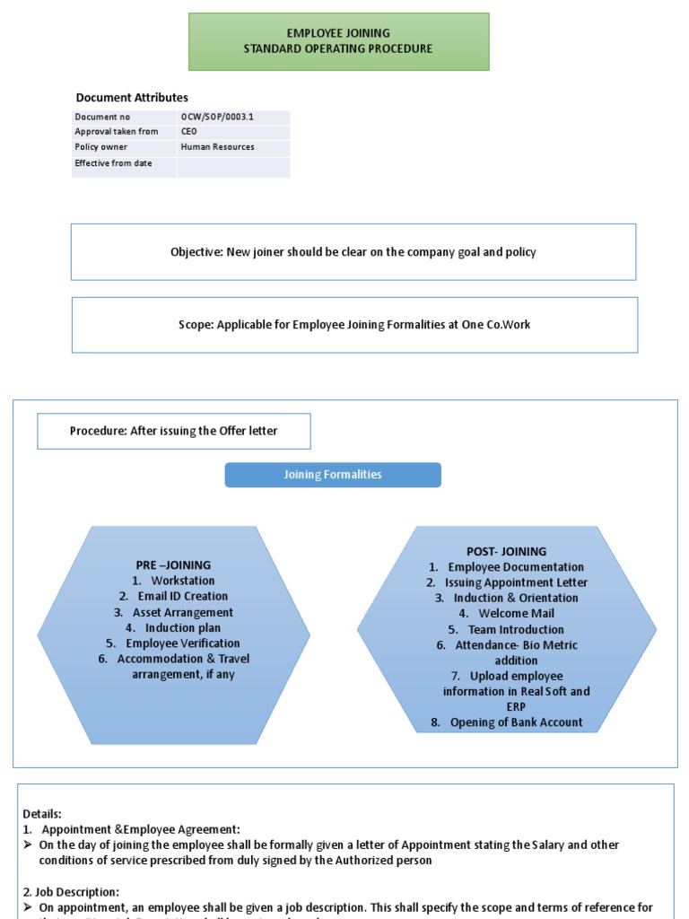 Employee Joining SOP | PDF | Business