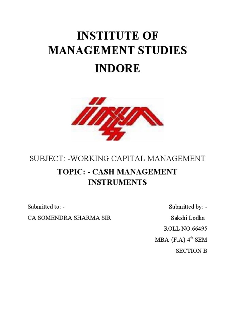 WCM Assignment | PDF | Loans | Money Market