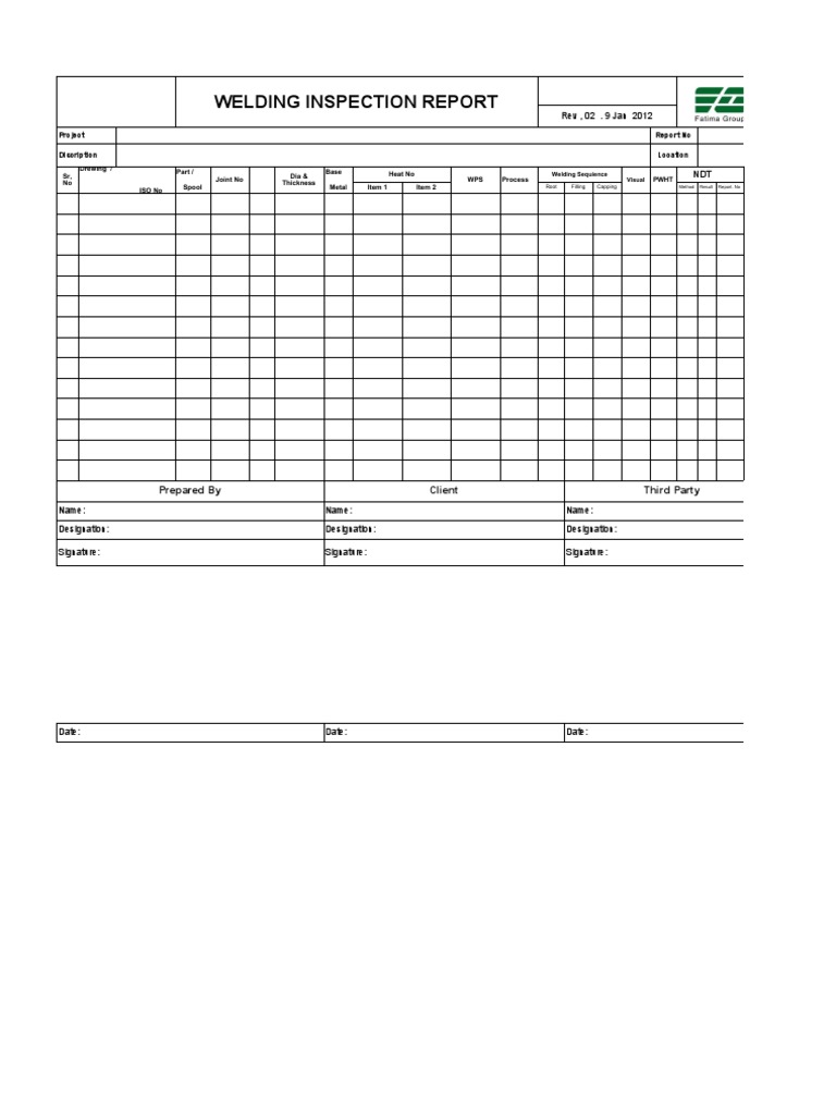 PIS Welding Inspection Report | PDF