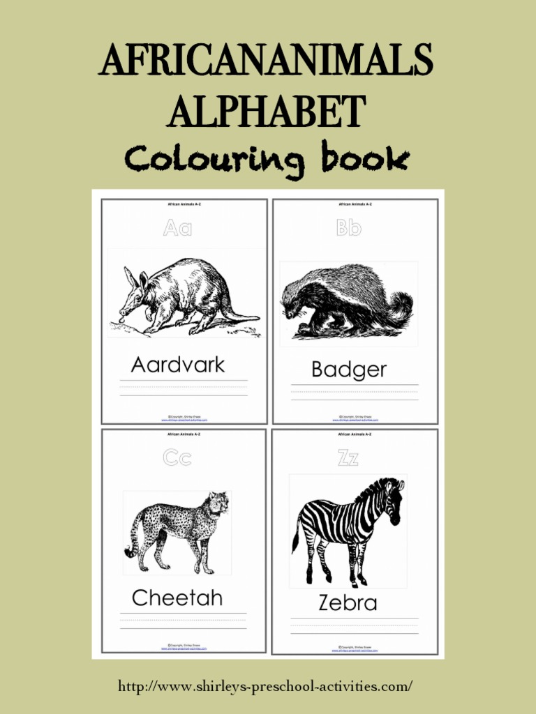 African Animals Colouring Book Cover PDF | PDF