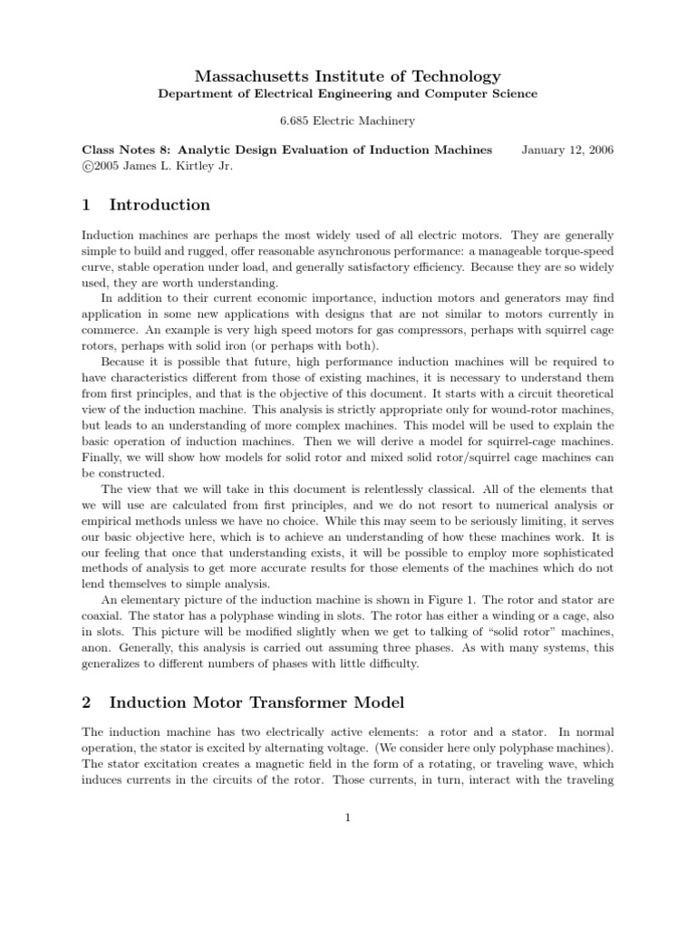 Massachusetts Institute of Technology | PDF | Electric Motor ...