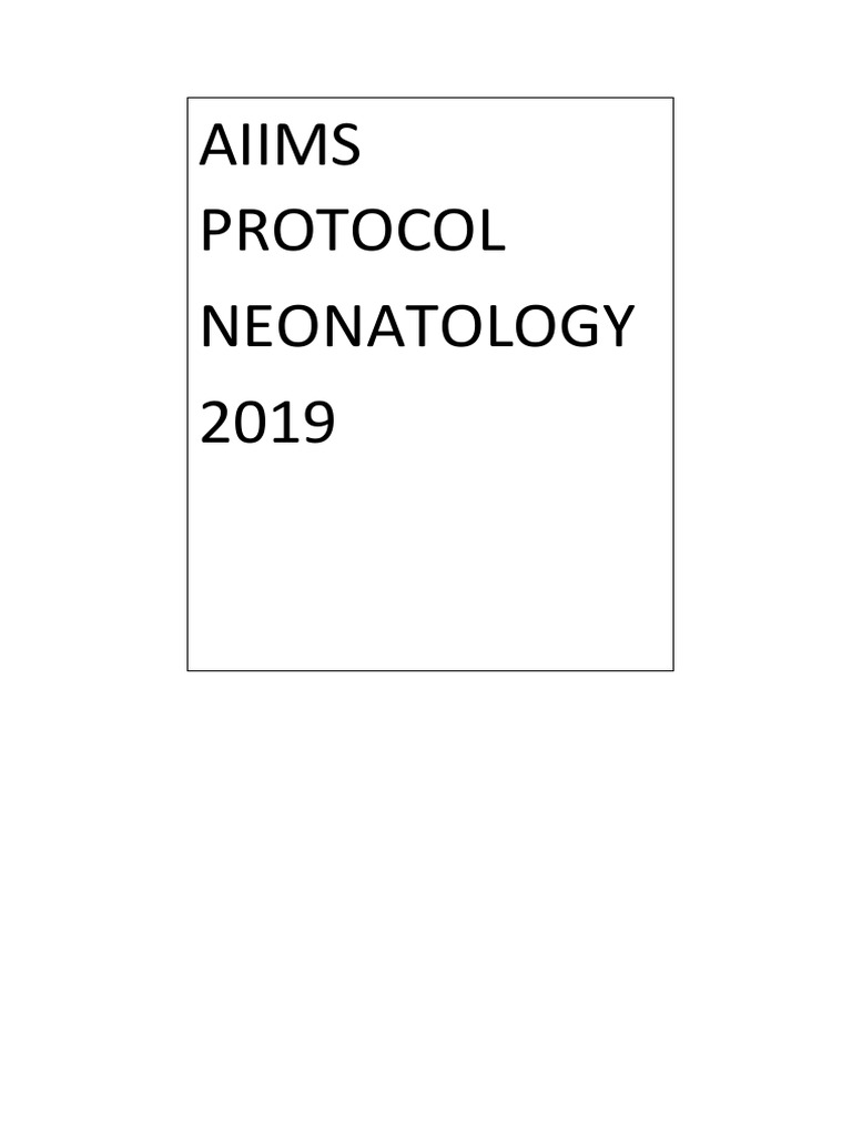 Aiims Neonatology Protocols 2019 Book PDF | PDF | Intravenous Therapy ...