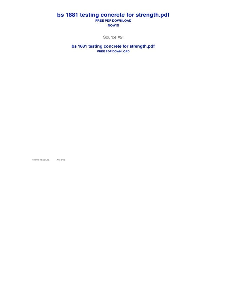 Bs 1881 Testing Concrete For Strength PDF | PDF | Concrete | Economic ...